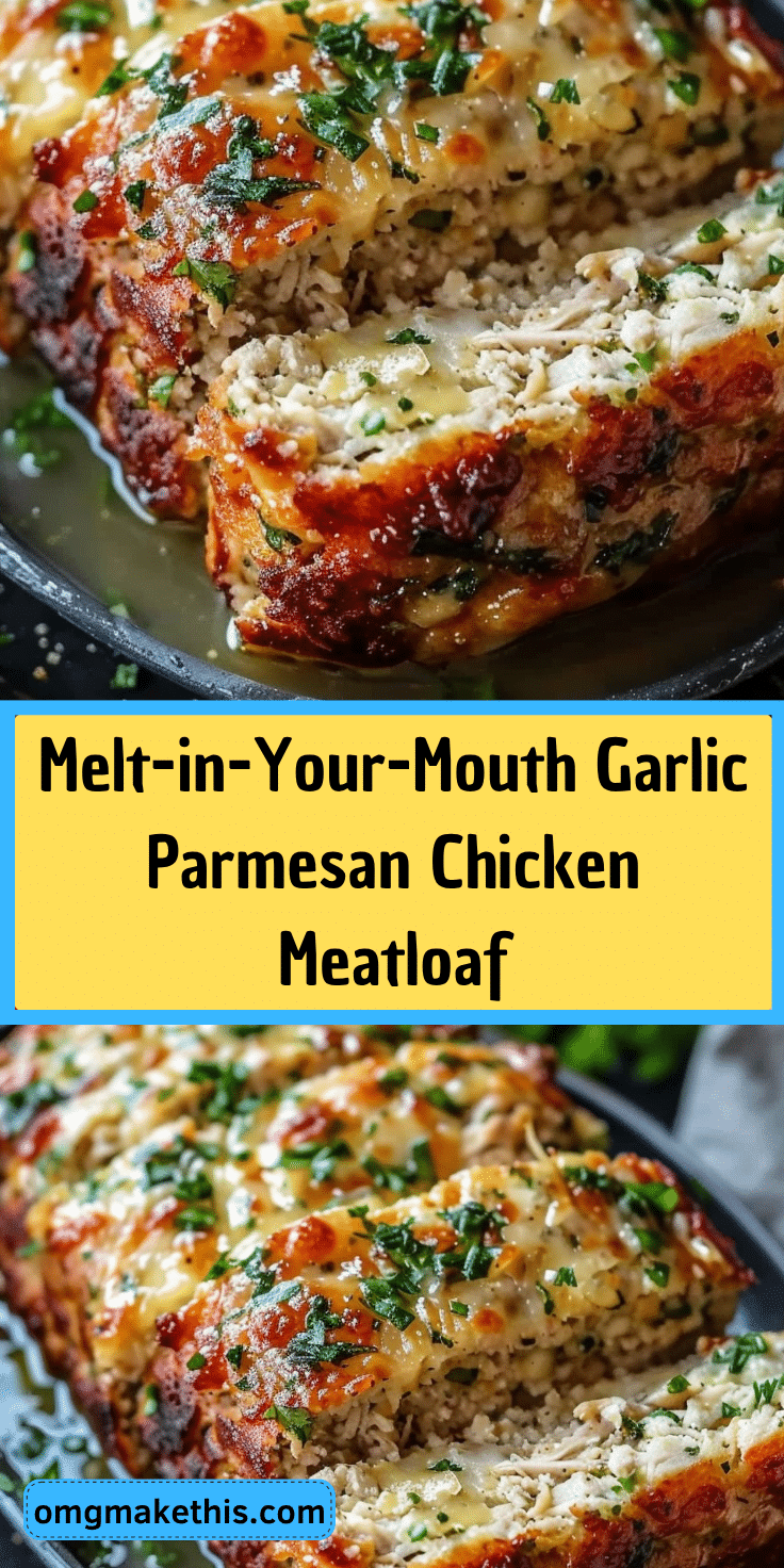 Melt-in-Your-Mouth Garlic Parmesan Chicken Meatloaf | Omg Make This