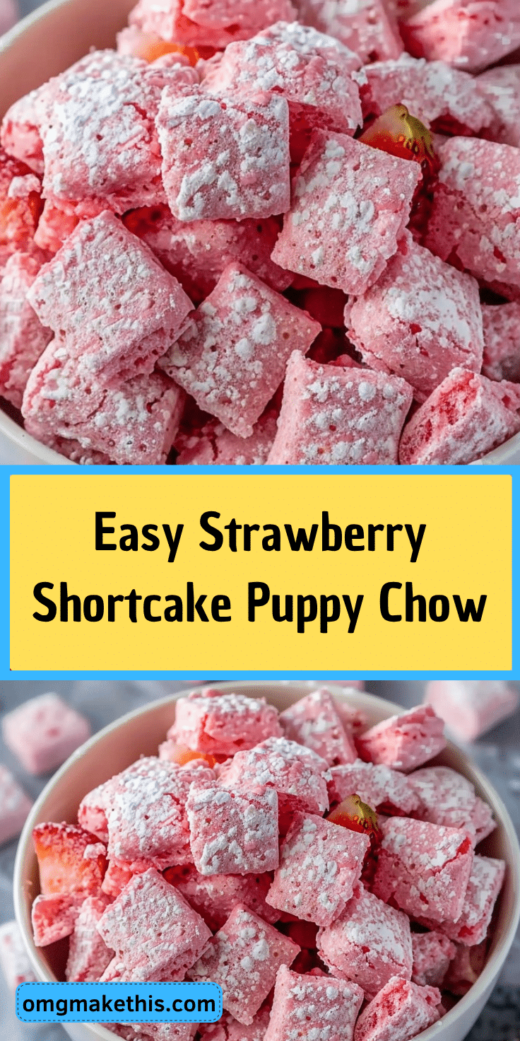 Easy Strawberry Shortcake Puppy Chow | Omg Make This