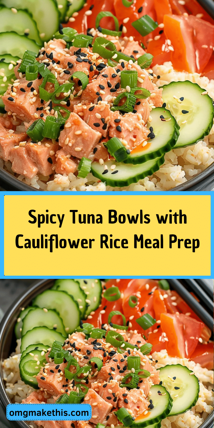 Spicy Tuna Bowls with Cauliflower Rice Meal Prep | Omg Make This